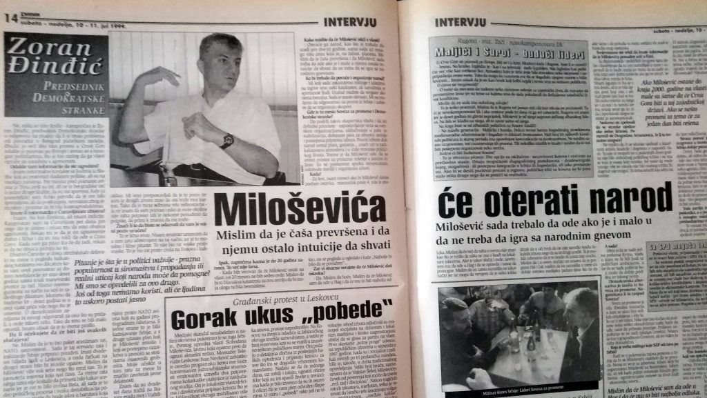 Zoran Đinđić (1999): Miloševića će oterati narod - Društvo - Dnevni ...
