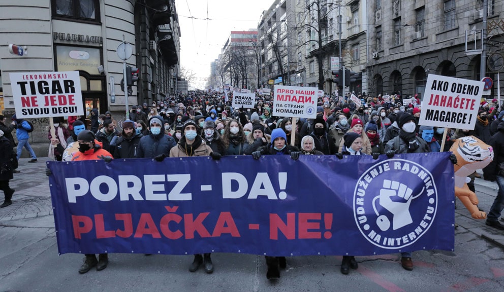 Sutra protestna akcija frilensera ispred Ministarstva finansija u ...