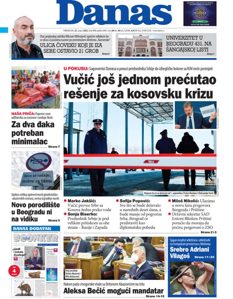 Naslovna - Dnevni list Danas