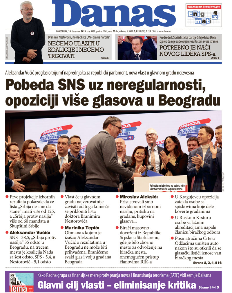 Naslovna - Dnevni list Danas