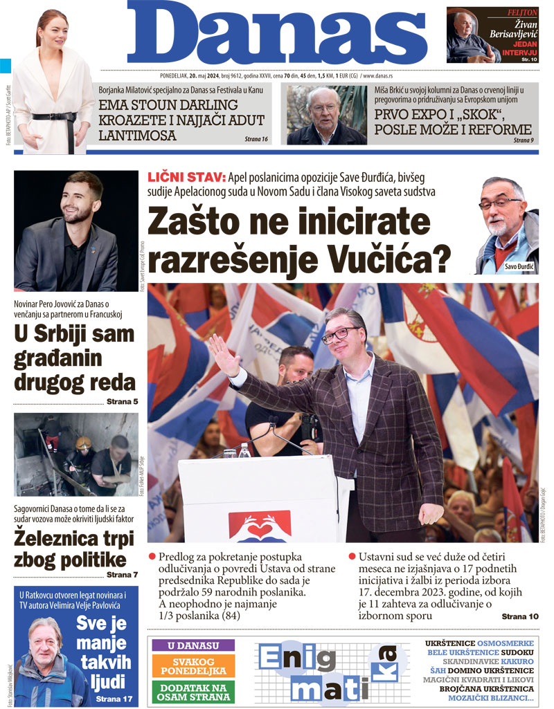 Naslovna - Dnevni list Danas