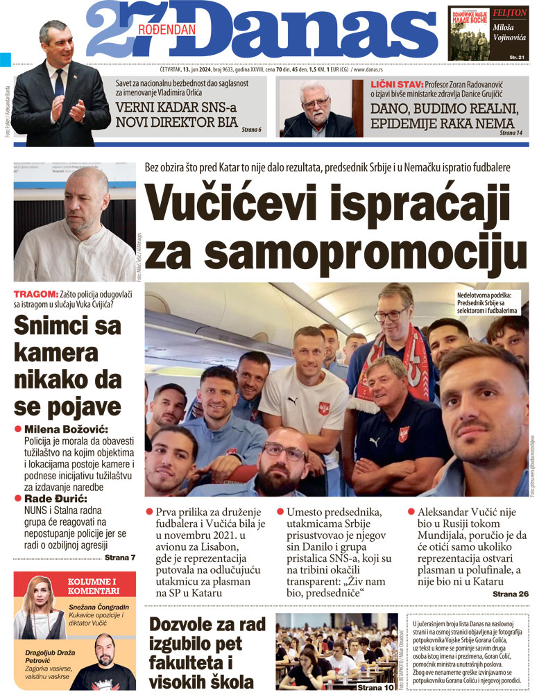 Dnevne novine - Najnovije vesti - Dnevni list Danas