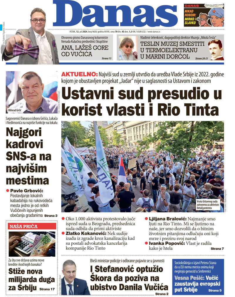 Naslovna - Dnevni list Danas