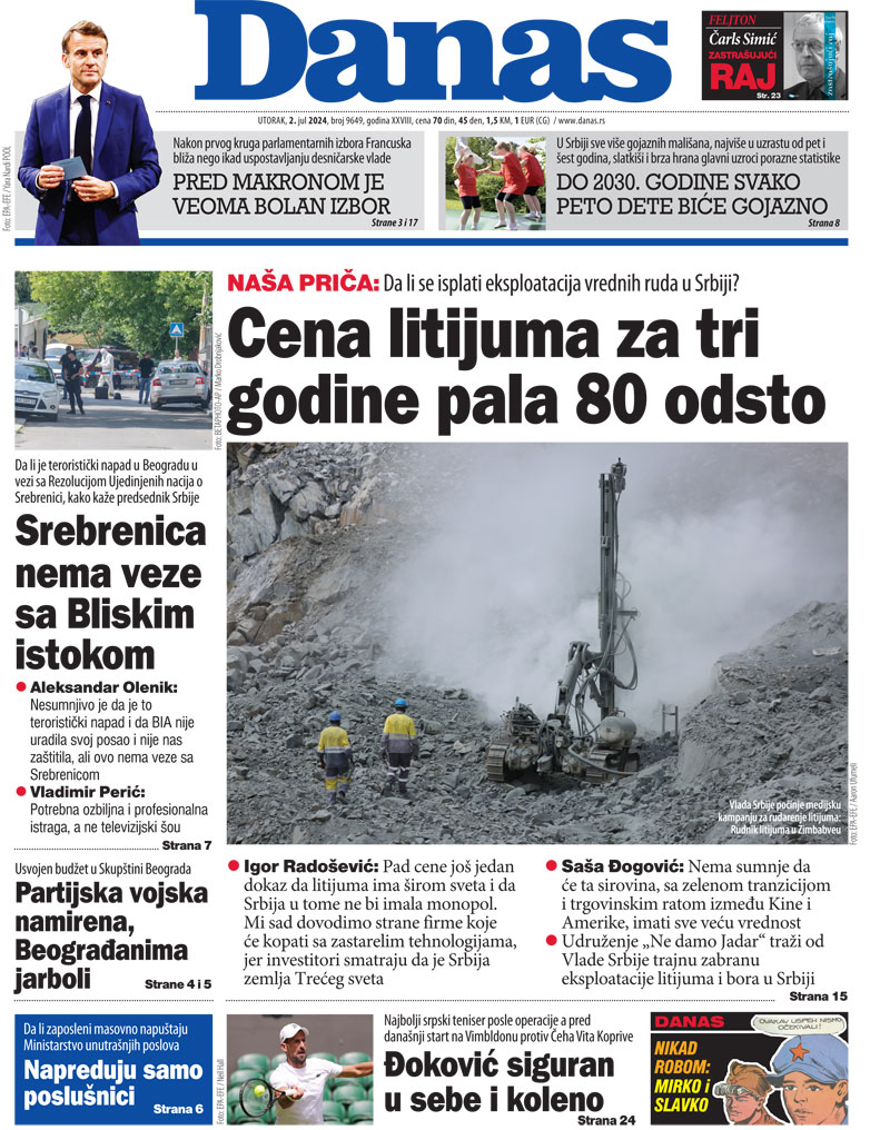 Naslovna - Dnevni list Danas