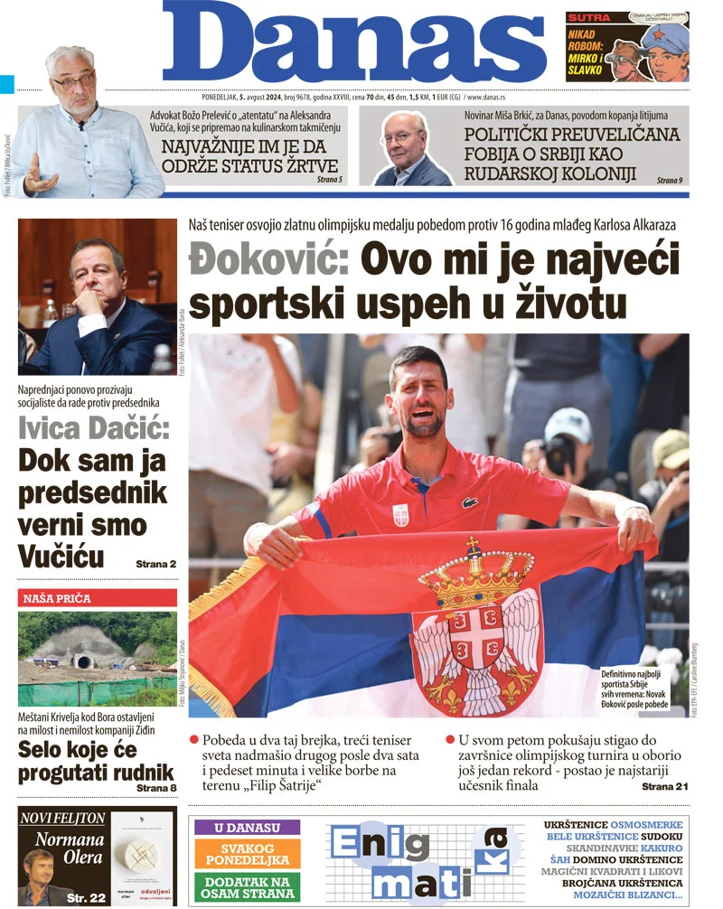 Dnevne novine - Najnovije vesti - Dnevni list Danas